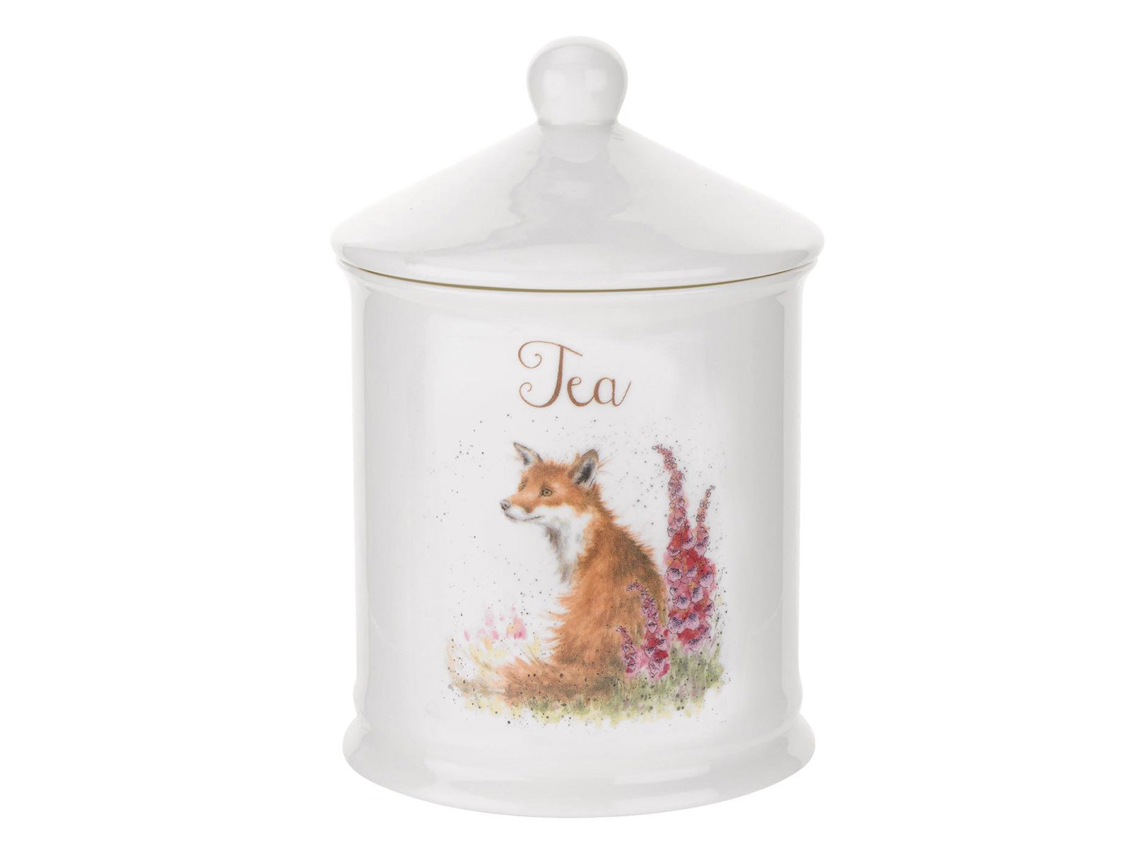 Wrendale Fox Tea Canister - Foxgloves – themugcompany.co.uk